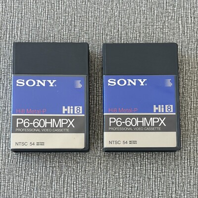 Sony P6-60HMPX Hi8 8mm Metal Particle Professional Video Cassette (2 ...