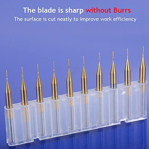 10pcs 1/8'' Shank 1/64" 0.5mm Cutting Diametercnc End Mill Titanium ...