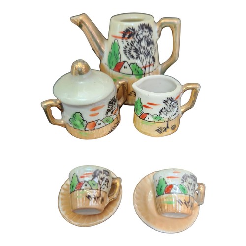 Vintage Miniature Tea Set - Made in Japan. House Scene Lusterware | eBay