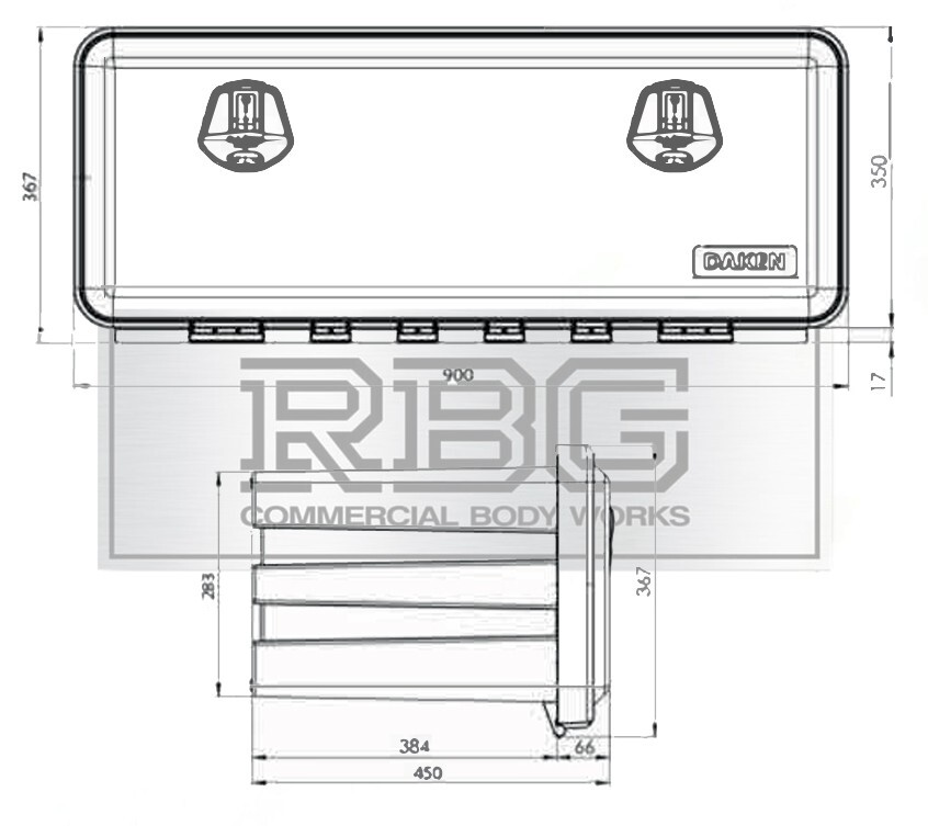 DAKEN Toolbox JUST 900 x 367 x 450 Lorry Side Locker Truck Storage Box ...