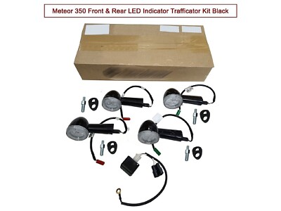 Front & Rear LED Indicator Trafficator Kit Black" Fits Royal Enfield ...