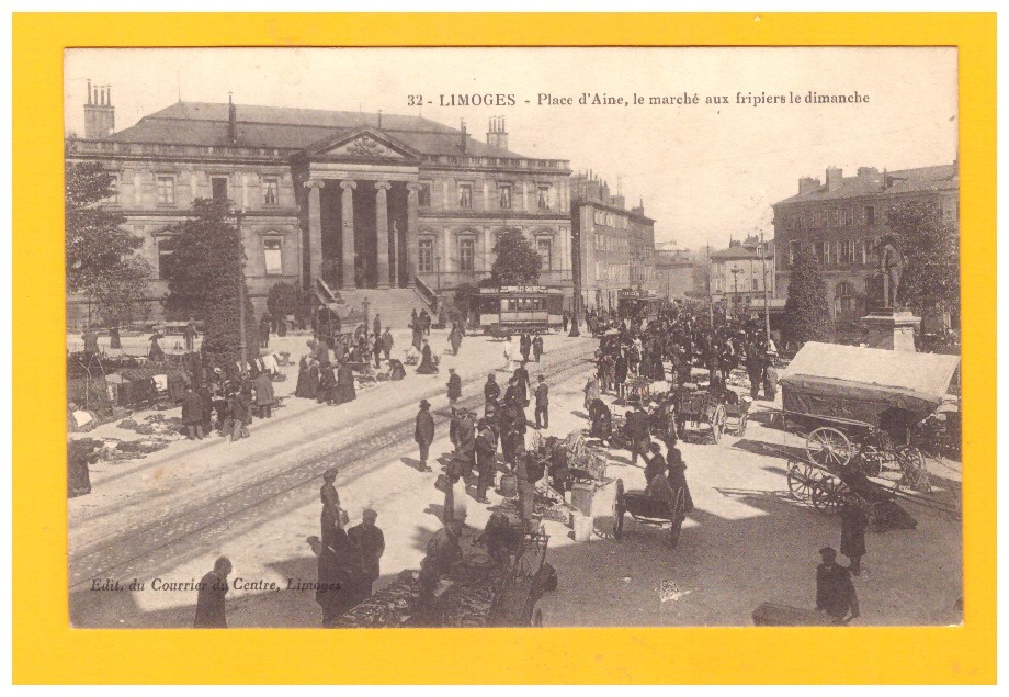 LIMOGES (87) TRAMWAY "NOUVELLES GALERIES" au TRIBUNAL & JOUR de Marché ...