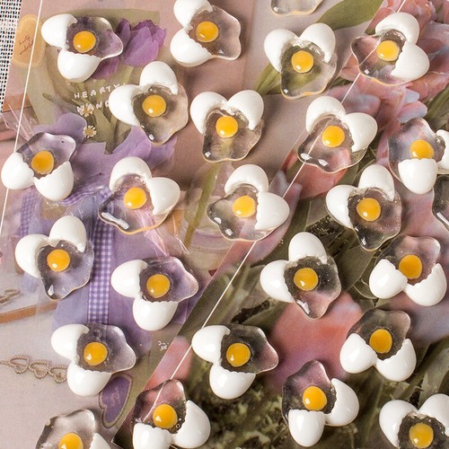 16PCS 1:12 Scale Dollhouse Miniature Resin Broken Egg DIY Kitchen Food ...