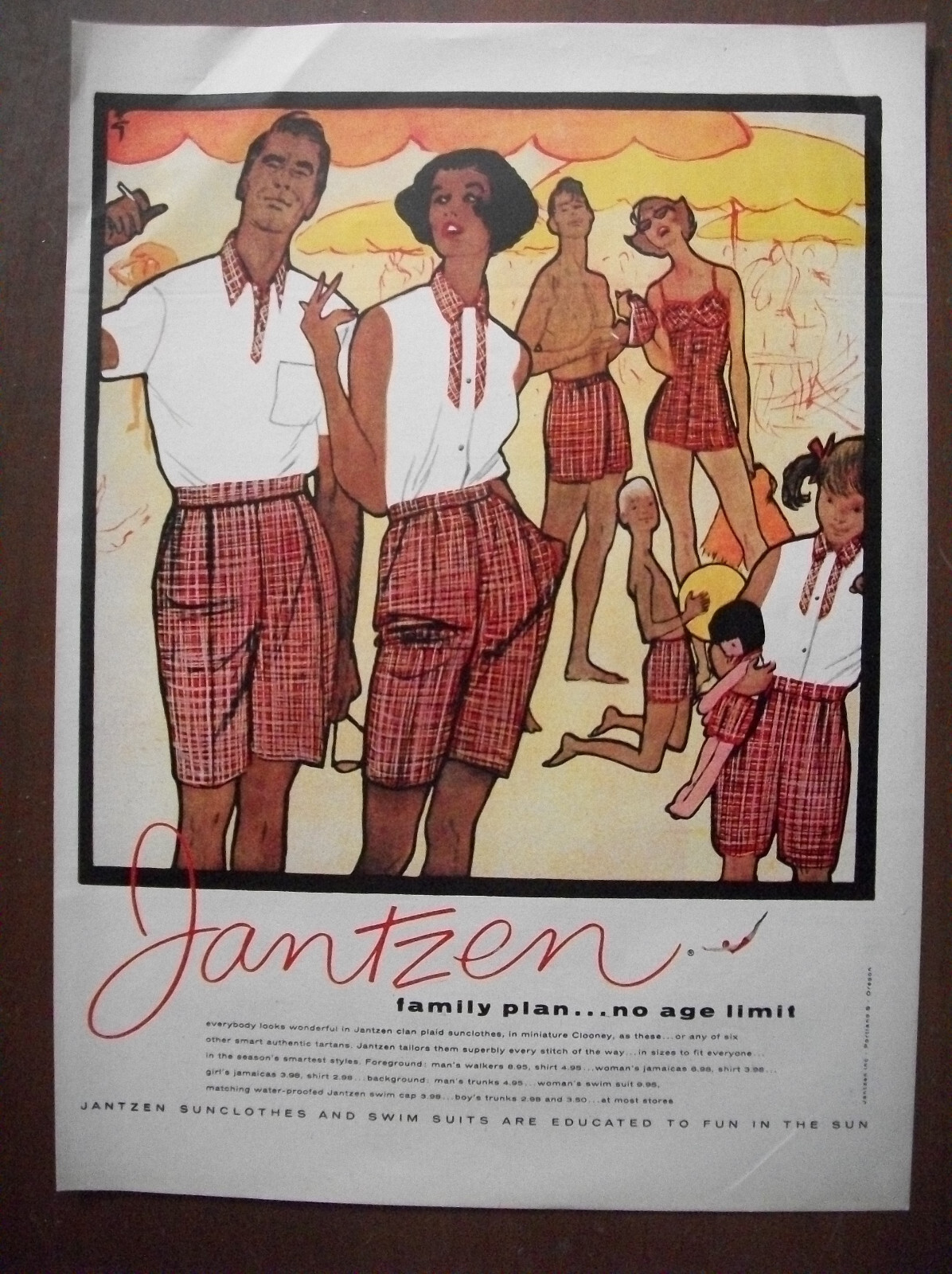 VTG 1958 Orig Magazine Ad Jantzen Swimsuits Sum Clothes Family Plan No ...