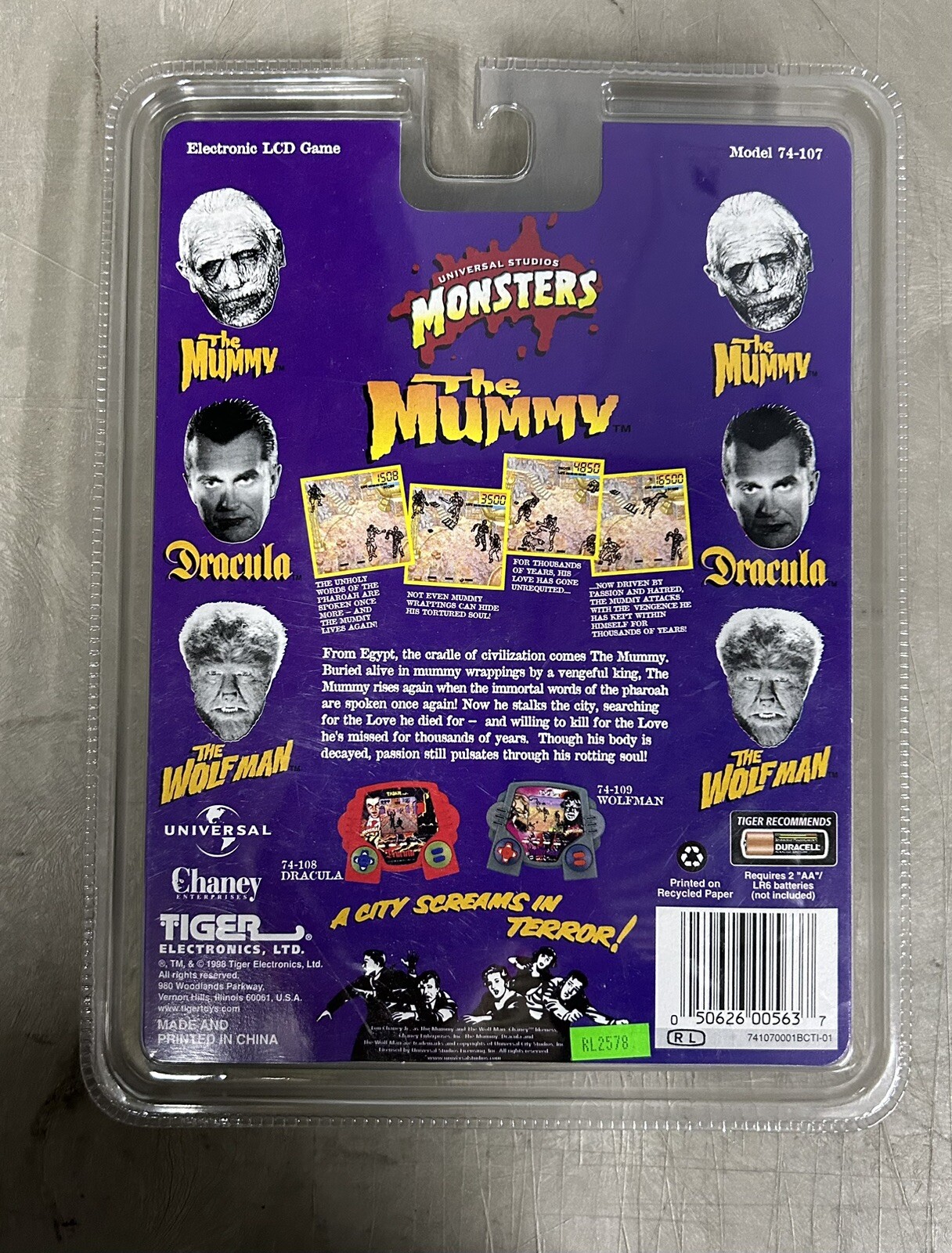 Tiger Universal Studios Monsters The Mummy Electronic Handheld Game ...