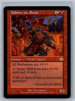 Magic The Gathering Torment Balthor the Stout #91/143 MTG TCG CCG | eBay