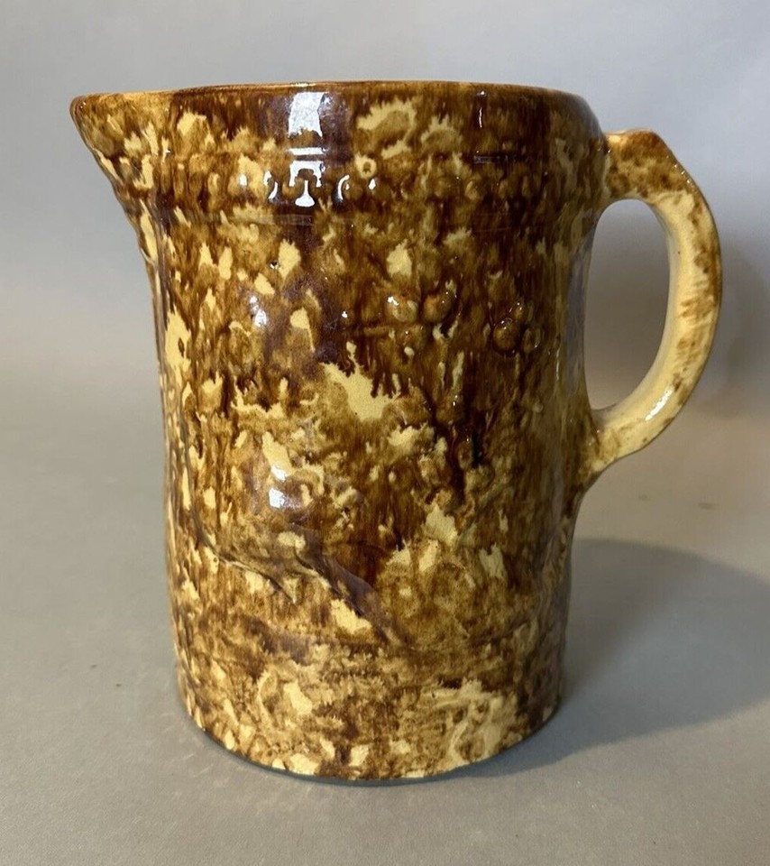 Primitive Antique Country Bennington or Rockingham 8.25" Pottery ...