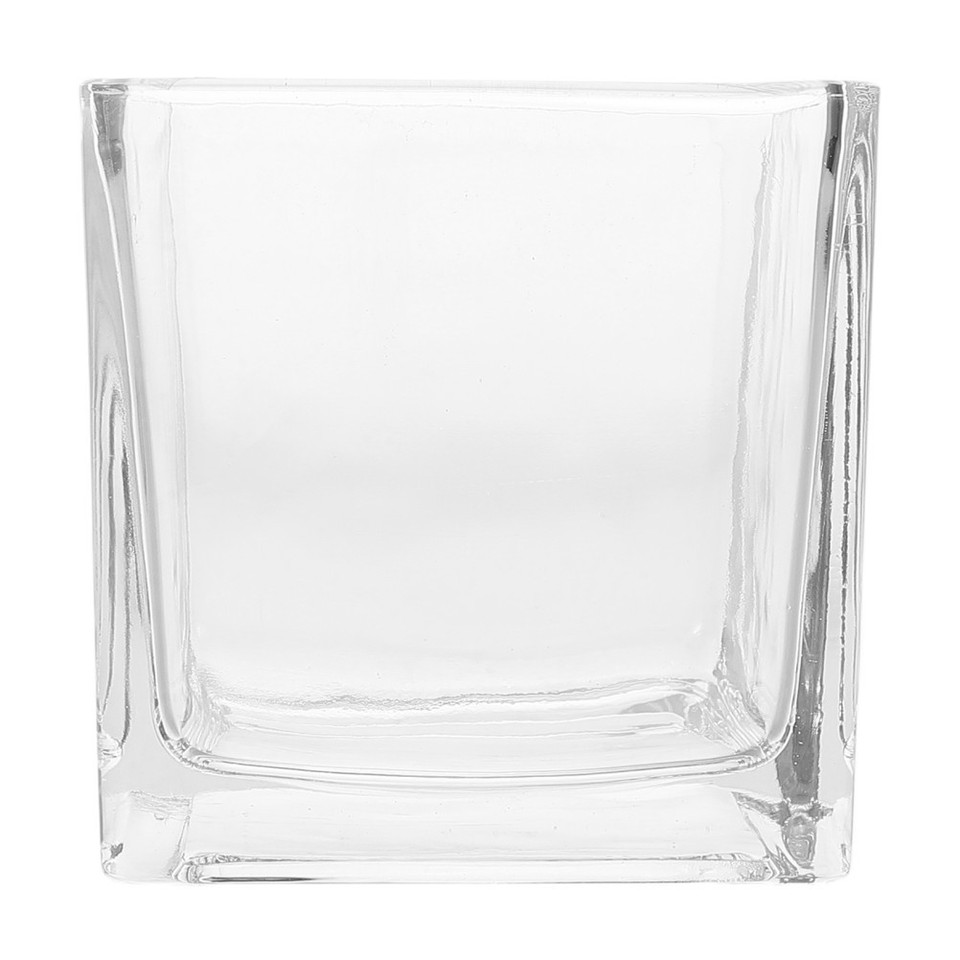 Glass Cube Vase Clear And Modern Design Square Flower Vase Clear Flower ...