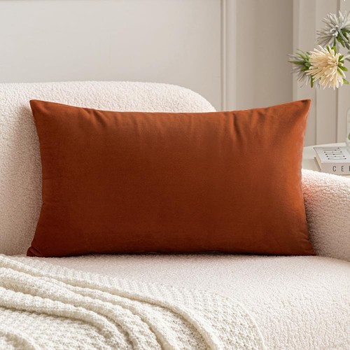 Velvet Throw Pillow Cover 12 x 20 Inch Soft Decorative Pillow 12 x 20 ...