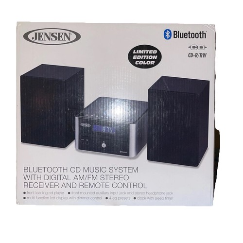 Jensen JBS-210 3-Piece Modern Compact Bluetooth Stereo Shelf System, CD ...