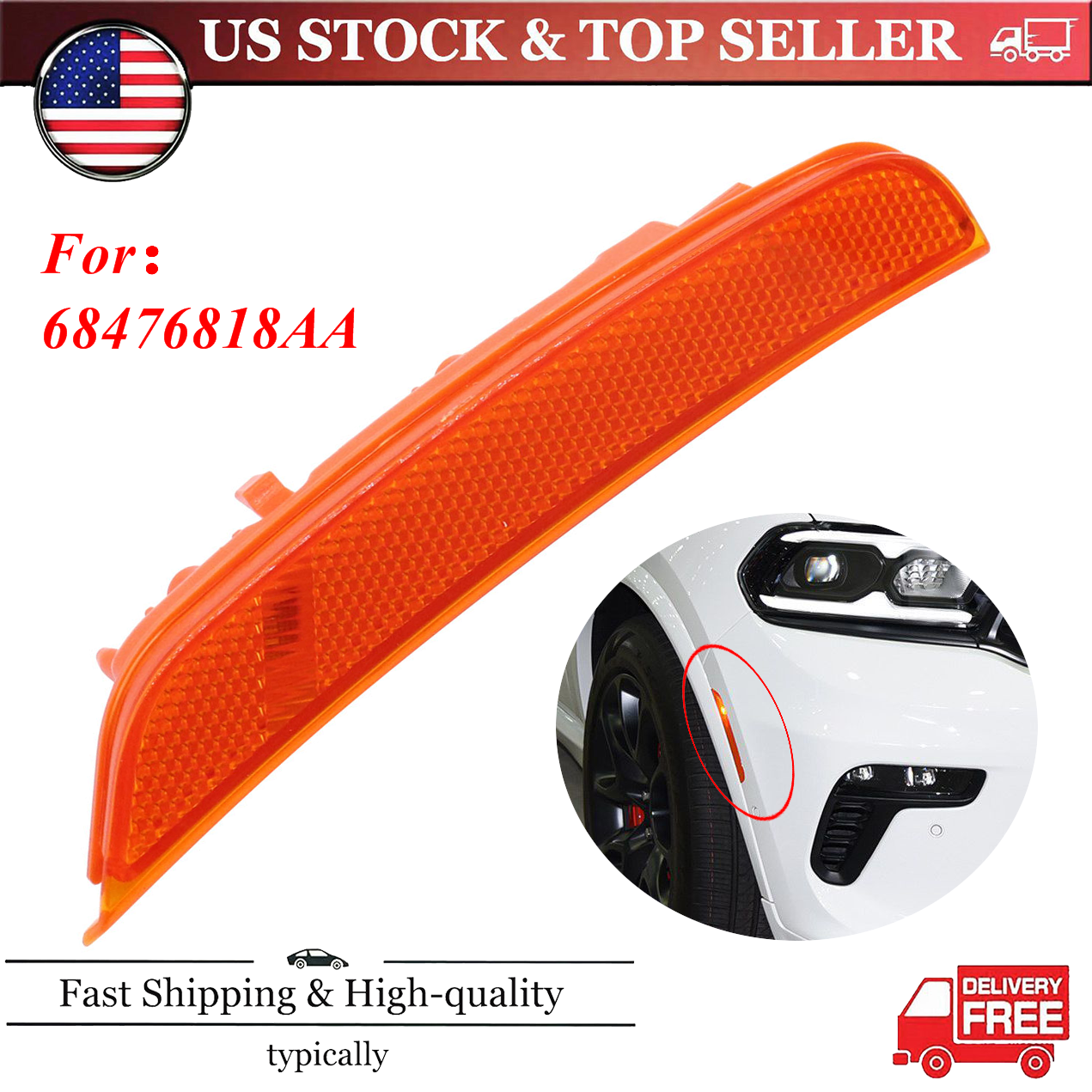 Front Right Bumper Side Marker Lamp Clearance Light Fit 2021-23 Dodge ...