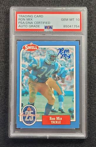 RON MIX Signed Swell Card-HALL OF FAME-SAN DIEGO CHARGERS-PSA 10 Auto ...