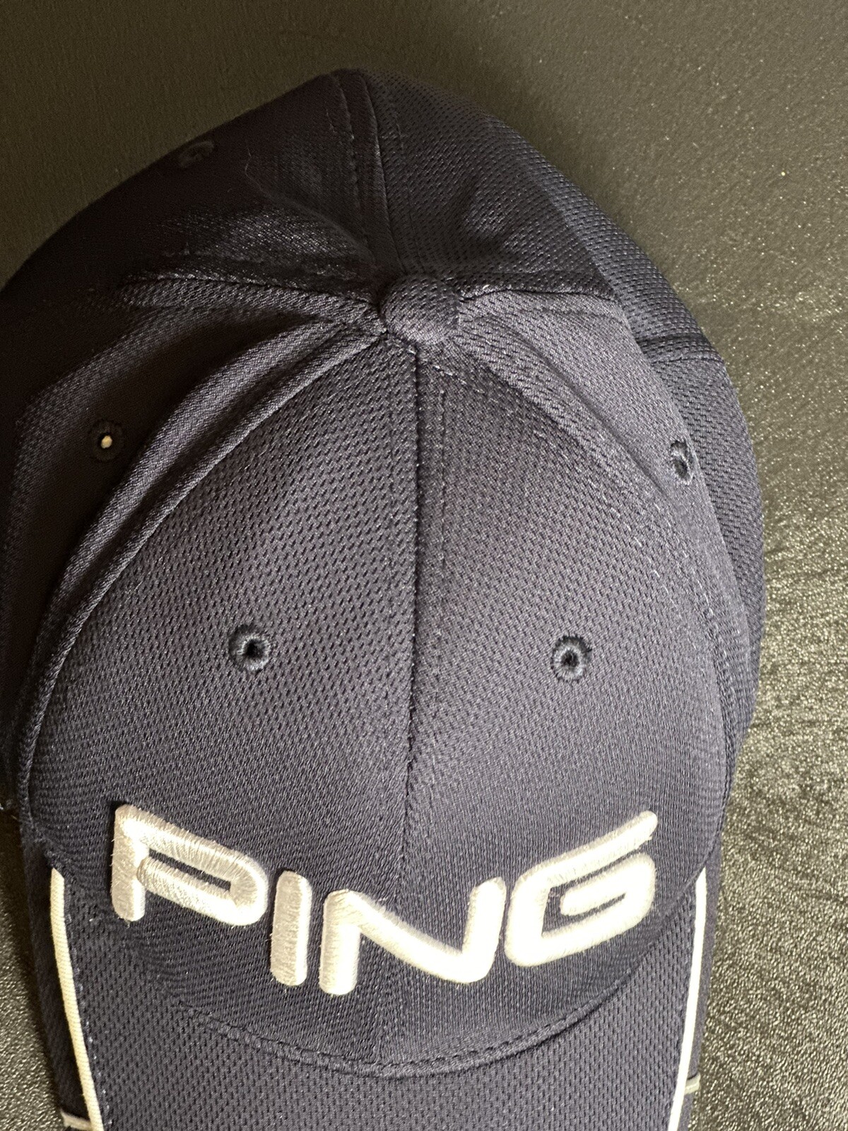 PING Golf TEK FLEX FLEXFIT Stretch Fit Hat Cap Embroidered Logo Navy ...