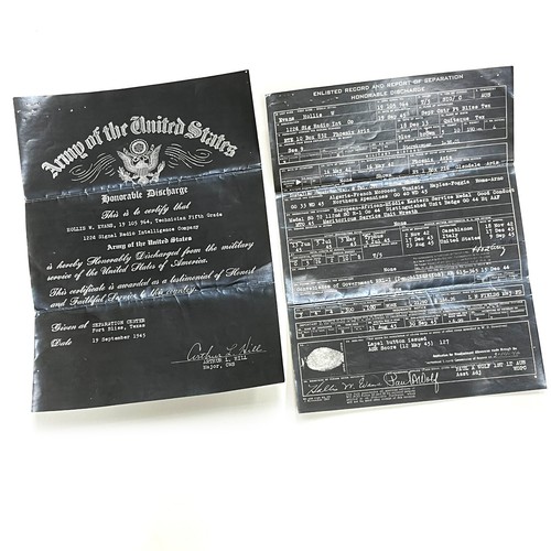 1945 World War 2 Army Honorable Discharge Papers T/5 Photostatic Copies ...