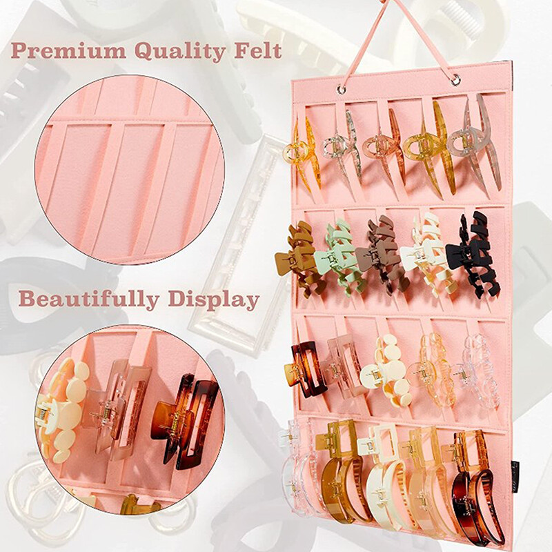 Hair Claw Clips Organizer Large Capacity Headband Holder Wall Hanging ...