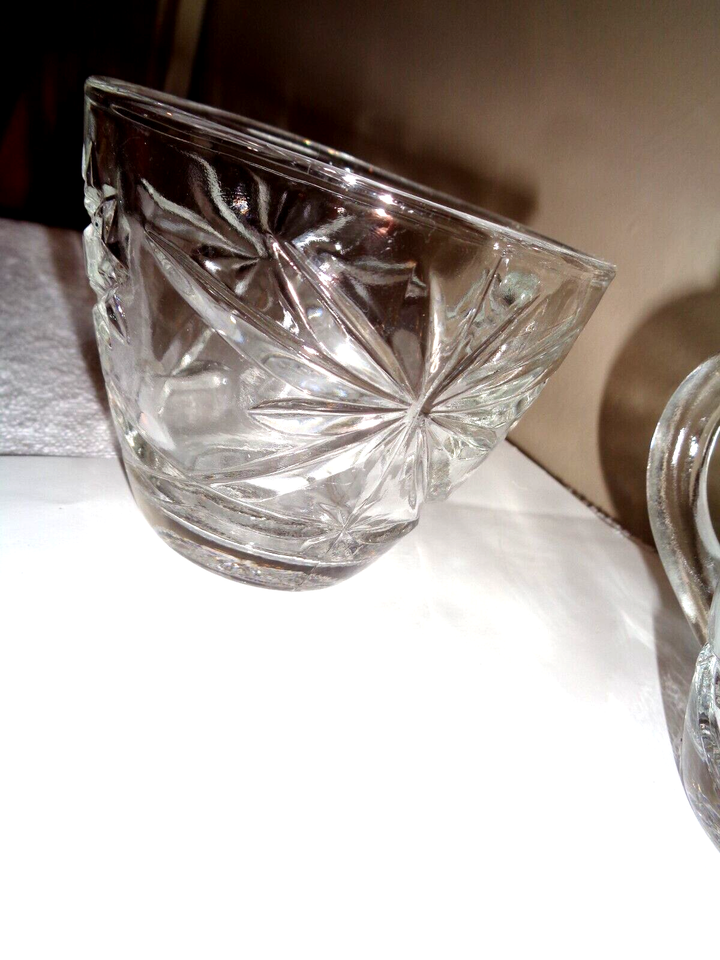 Vintage Anchor Hocking Star of David Sugar Bowl & Creamer Early ...