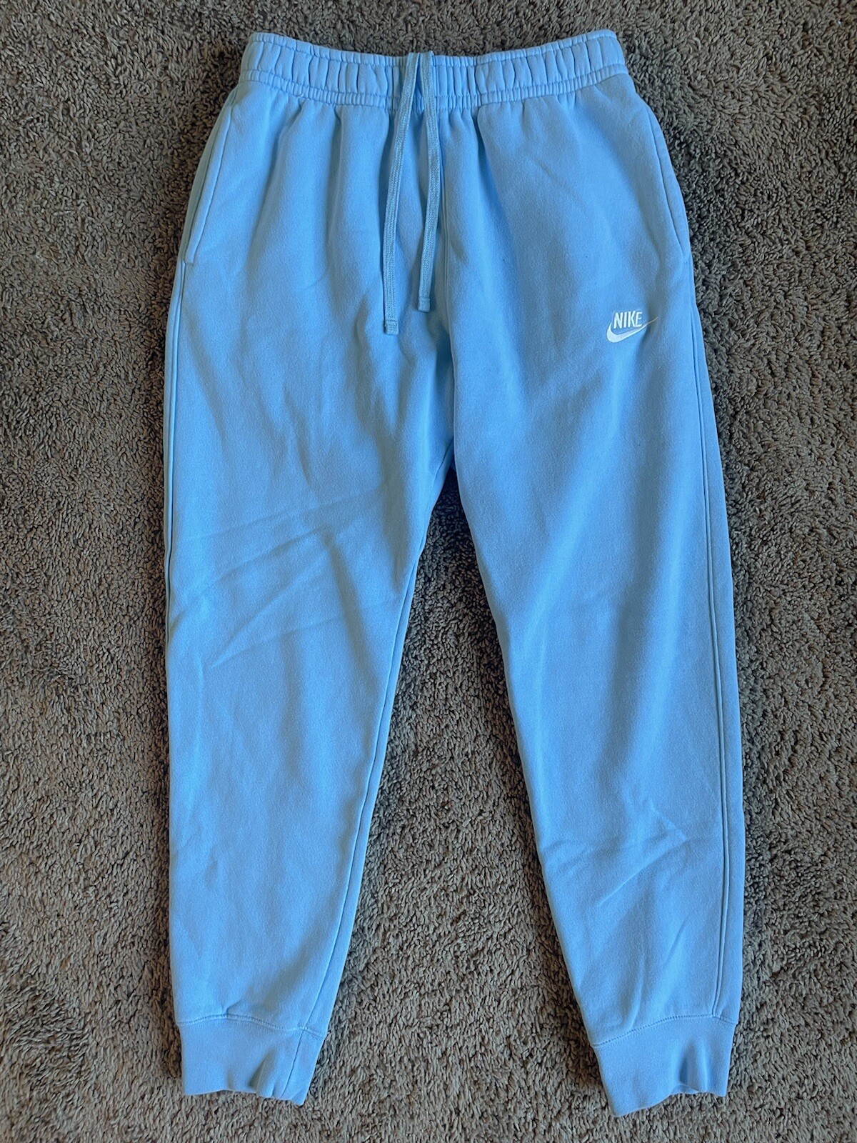 Nike Men's Sportswear Club Fleece Light Blue Joggers Size Small | eBay