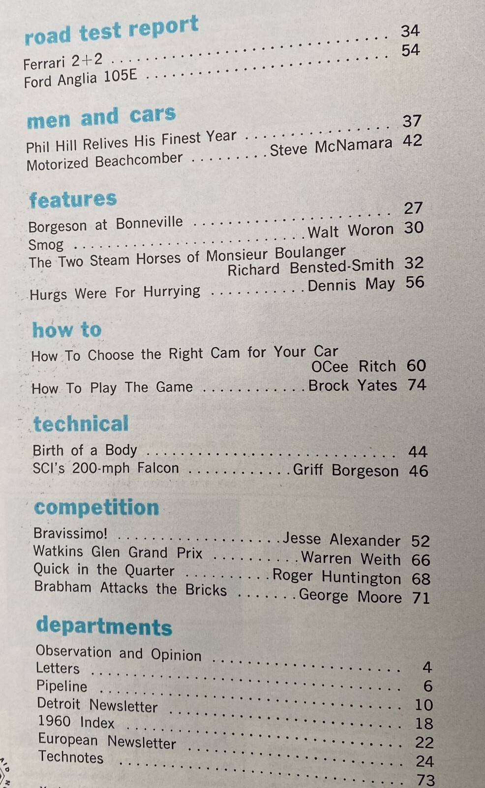 January 1961 Sports Cars Illustrated Magazine (Soon to be Car and ...