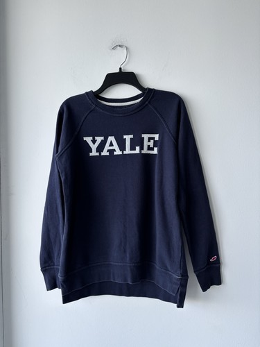 Women’s YALE University Navy Blue Pullover Sweatshirt Preppy Collegiate ...