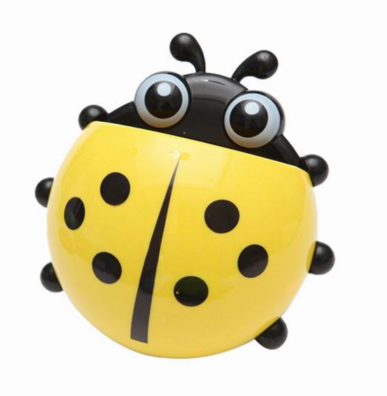 LADYBUG 5.5" Toothbrush / Whatever Caddy for Bath / Mirror Suction Cups ...
