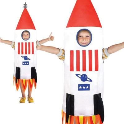 Boys Rocket Ship Costume Kids Girls Spaceman Fancy Dress Childs NASA ...