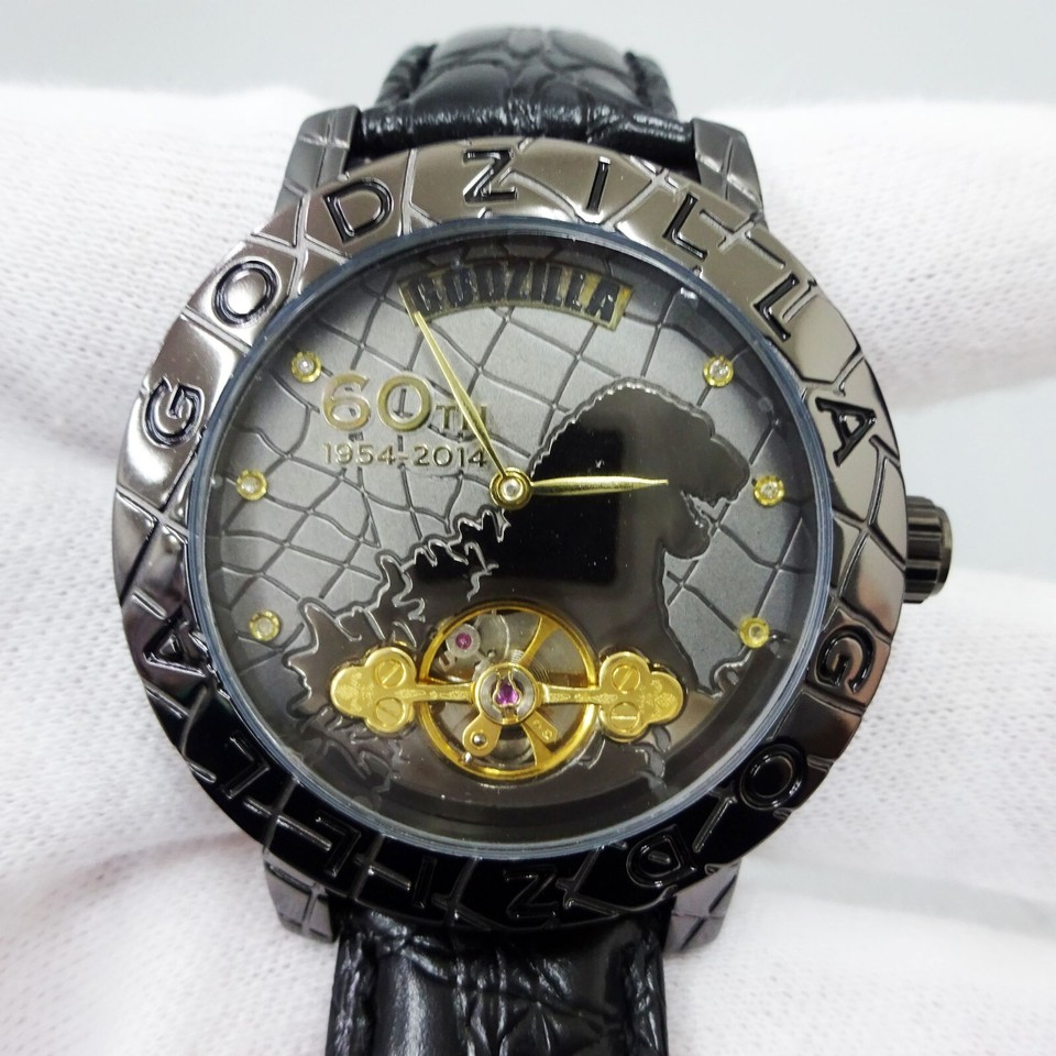 Godzilla 60th Anniversary Watch Black 1954 Limited Leather Band Anime ...