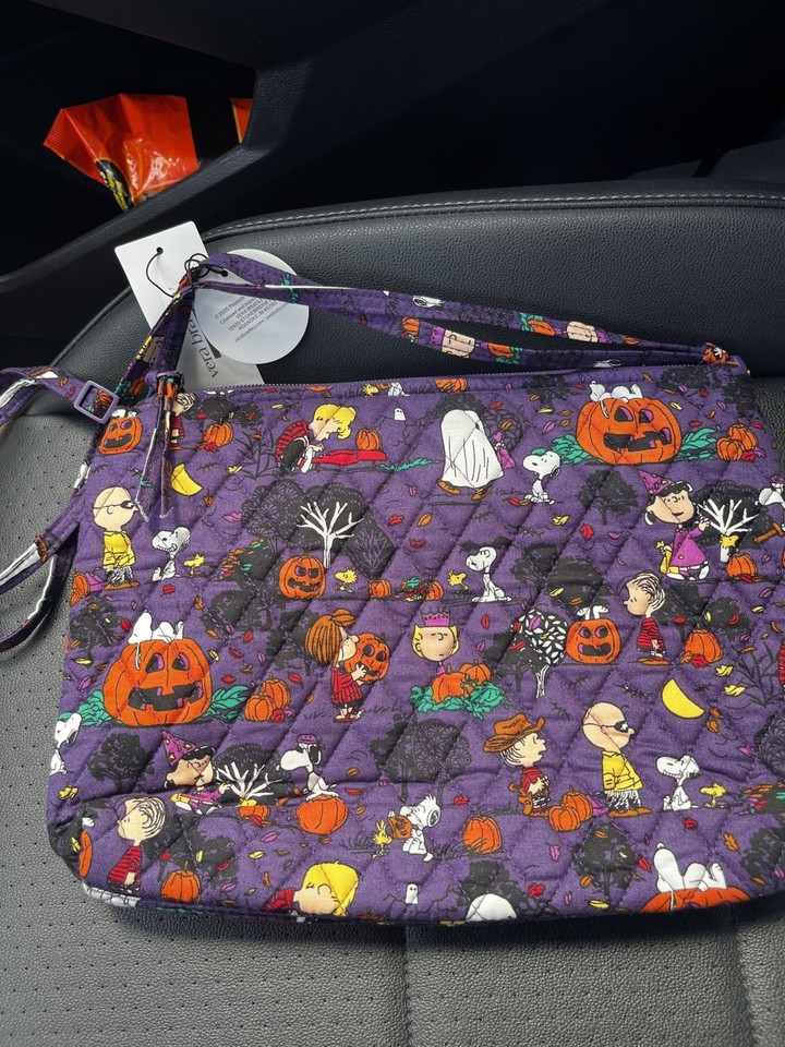 Vera Bradley Peanuts HALLOWEEN Purple Large Hipster Purse Snoopy bag ...