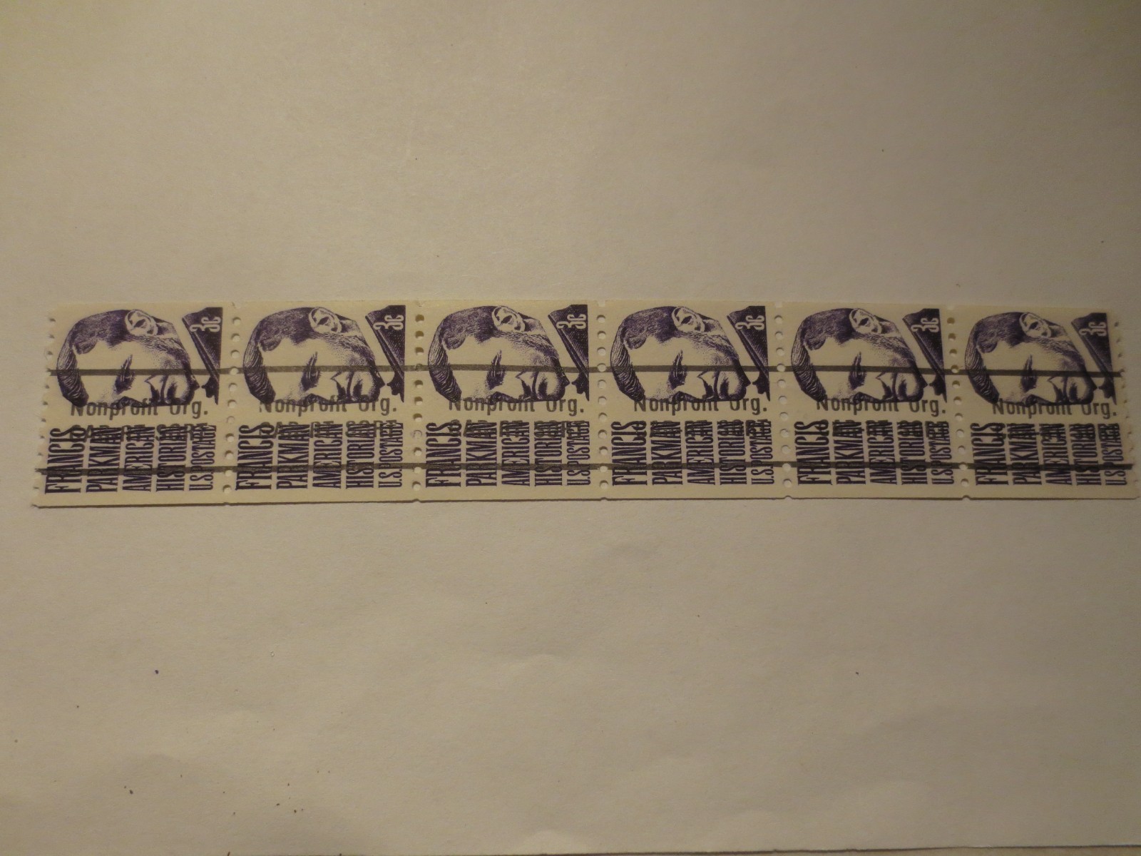 USA 3 CENTS FRANCIS PARKMAN PRECANCELED DULL GUM STRIP OF 6 STAMPS | eBay