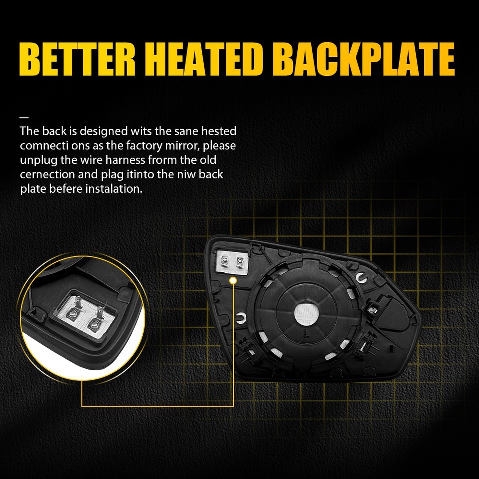 Left Driver Side Mirror Glass Heated Blind Spot for Hyundai Elantra 21 ...