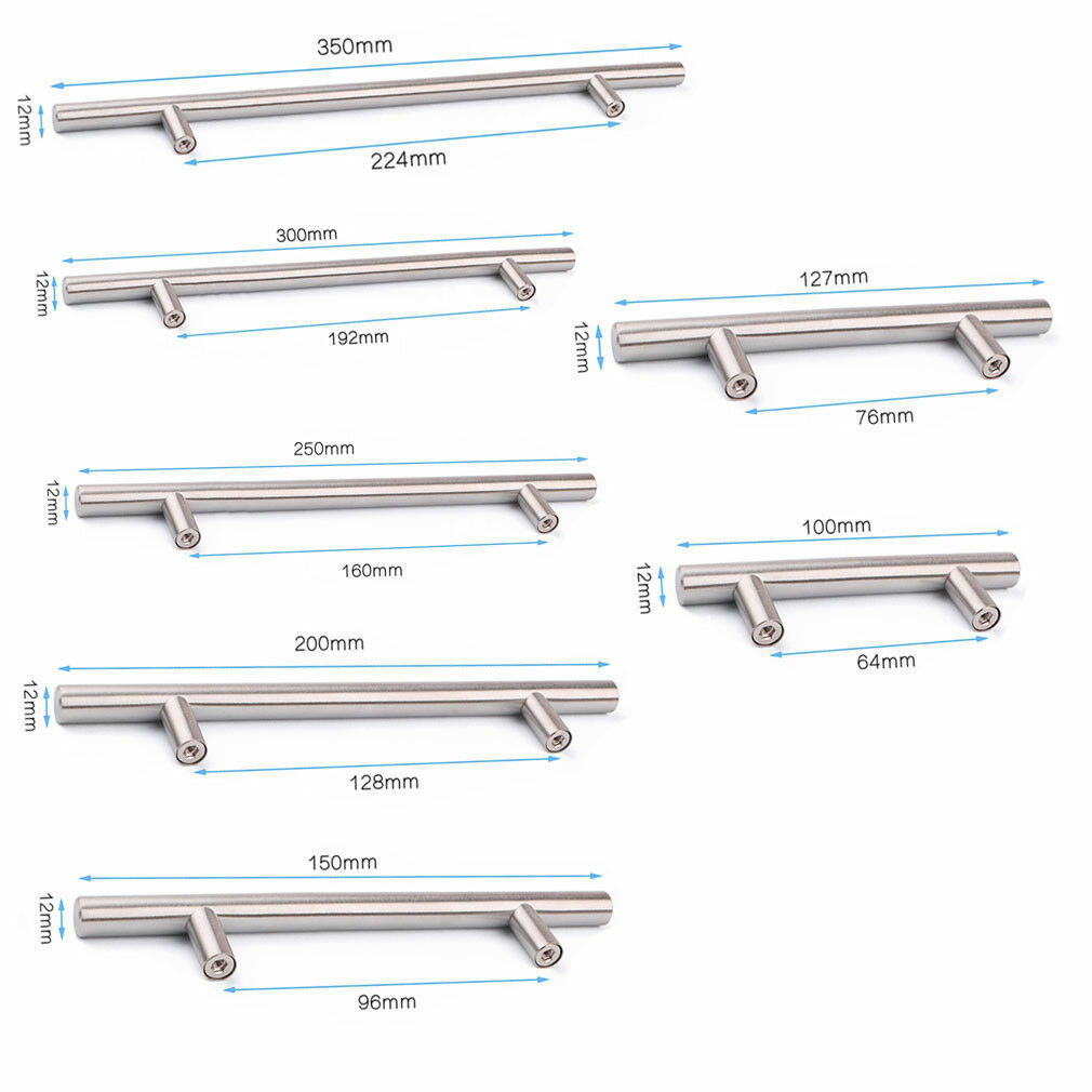 Stainless Steel T Bar Handles Kitchen/Cabinet/Door/Cupboard/Drawer ...