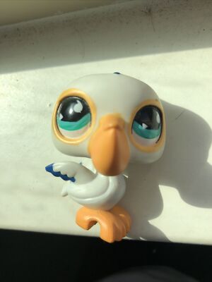 Littlest Pet Shop Bird Pelican Bird # 517 Authentic Lps White & Royal ...