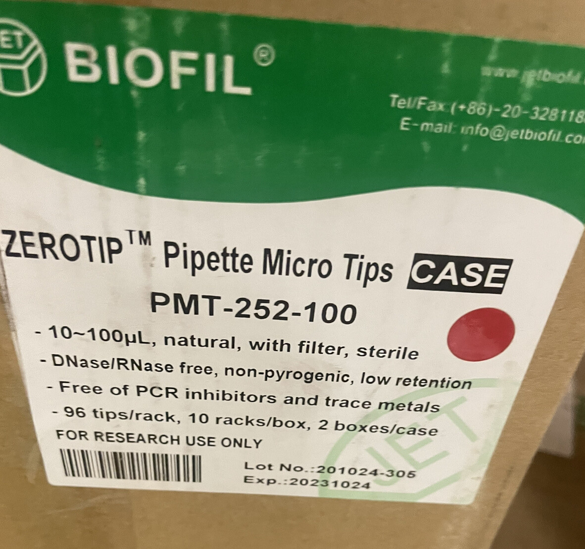 1920pcs Pipette Micro Tips JET Biofil Sterile 10-100ul PMT252100 PMT ...