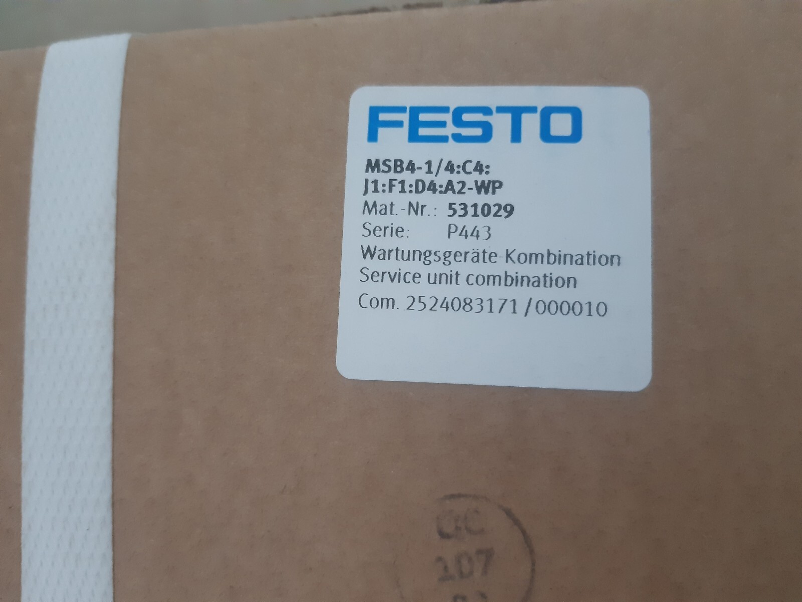 FESTO MSB 4-1/4:C4:J1:F1:D4:A2-WP SERVICE UNIT COMBINATION 531029 [NEW ...