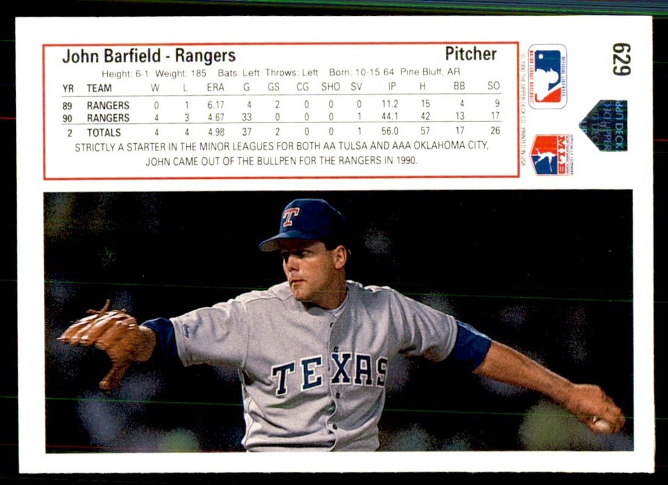 1991 Upper Deck John Barfield Baseball Cards #629 | eBay