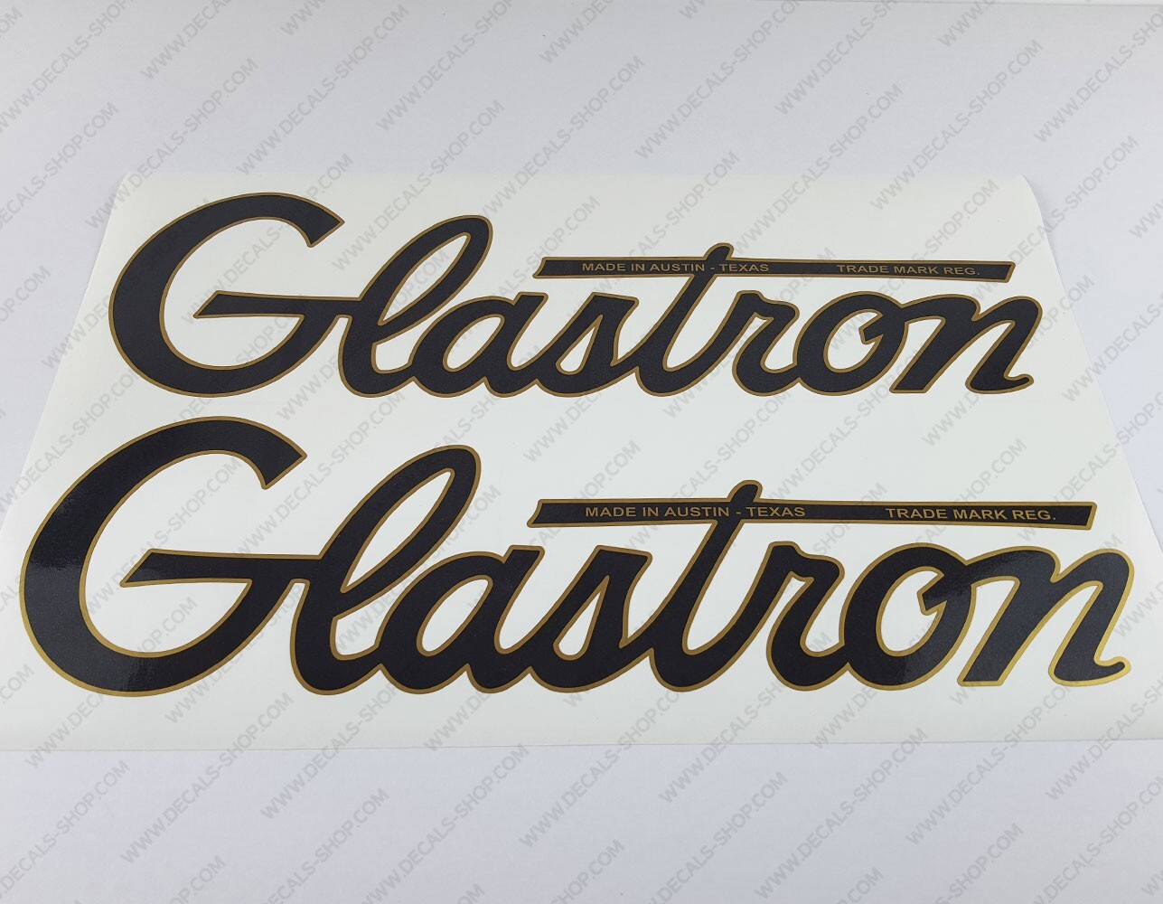 1964 Glastron Boat Logo Aqua Lift Black/Gold Decals Stickers | Set of 2 ...