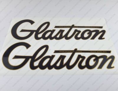 1964 Glastron Boat Logo Aqua Lift Black/Gold Decals Stickers | Set of 2 ...