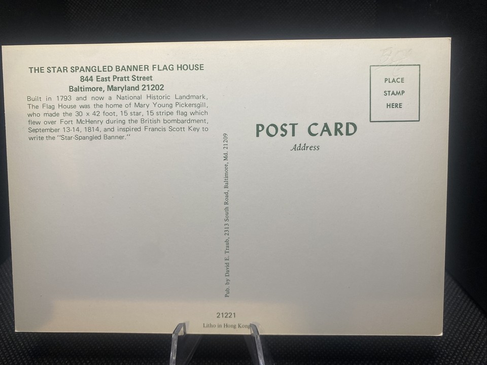 POSTCARD: The Star-Spangled Banner Flag House Baltimore H11 | eBay