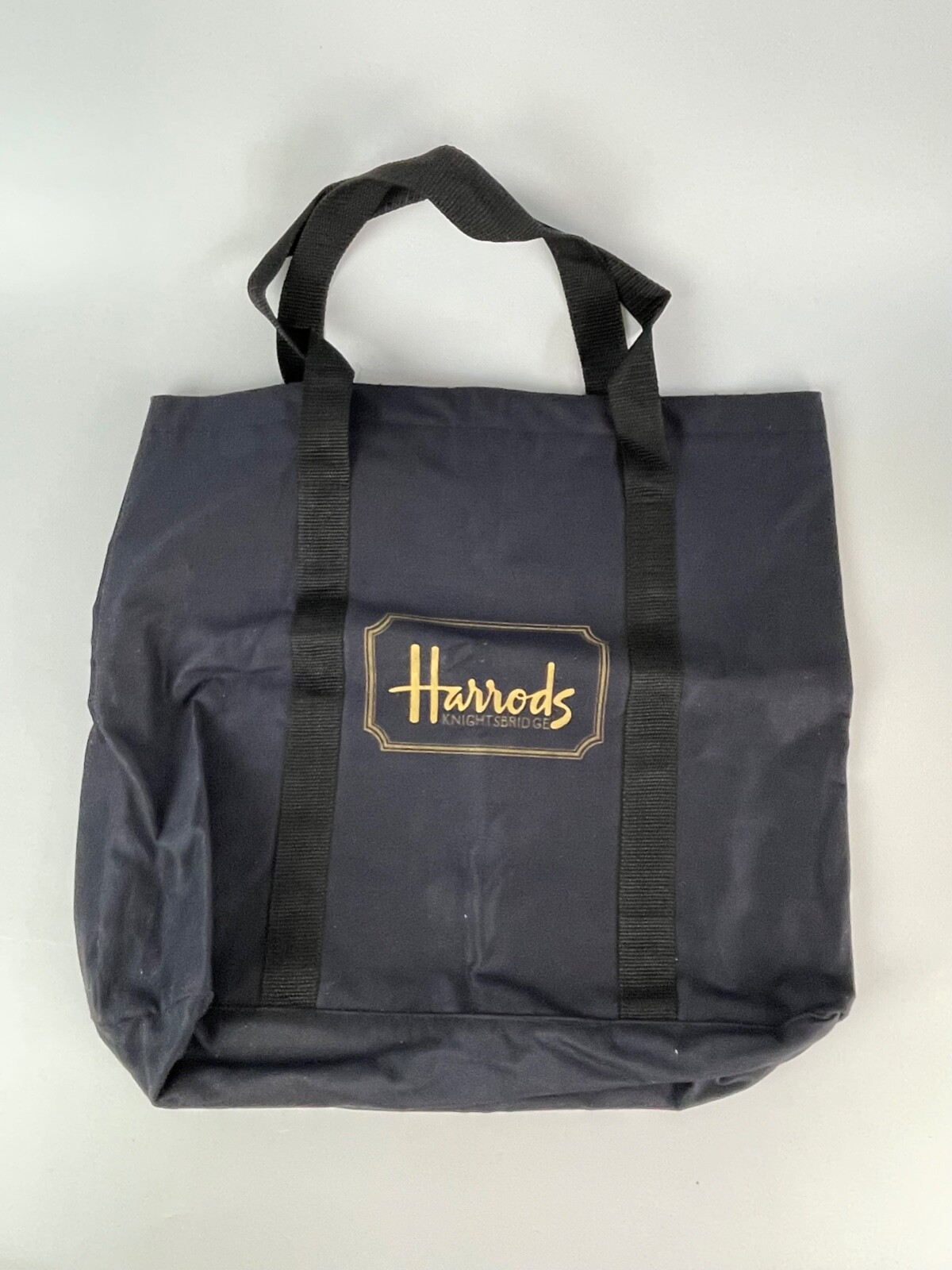 Harrod’s Knightsbridge Logo Shopper Bag Tote Blue Vtg… - Gem