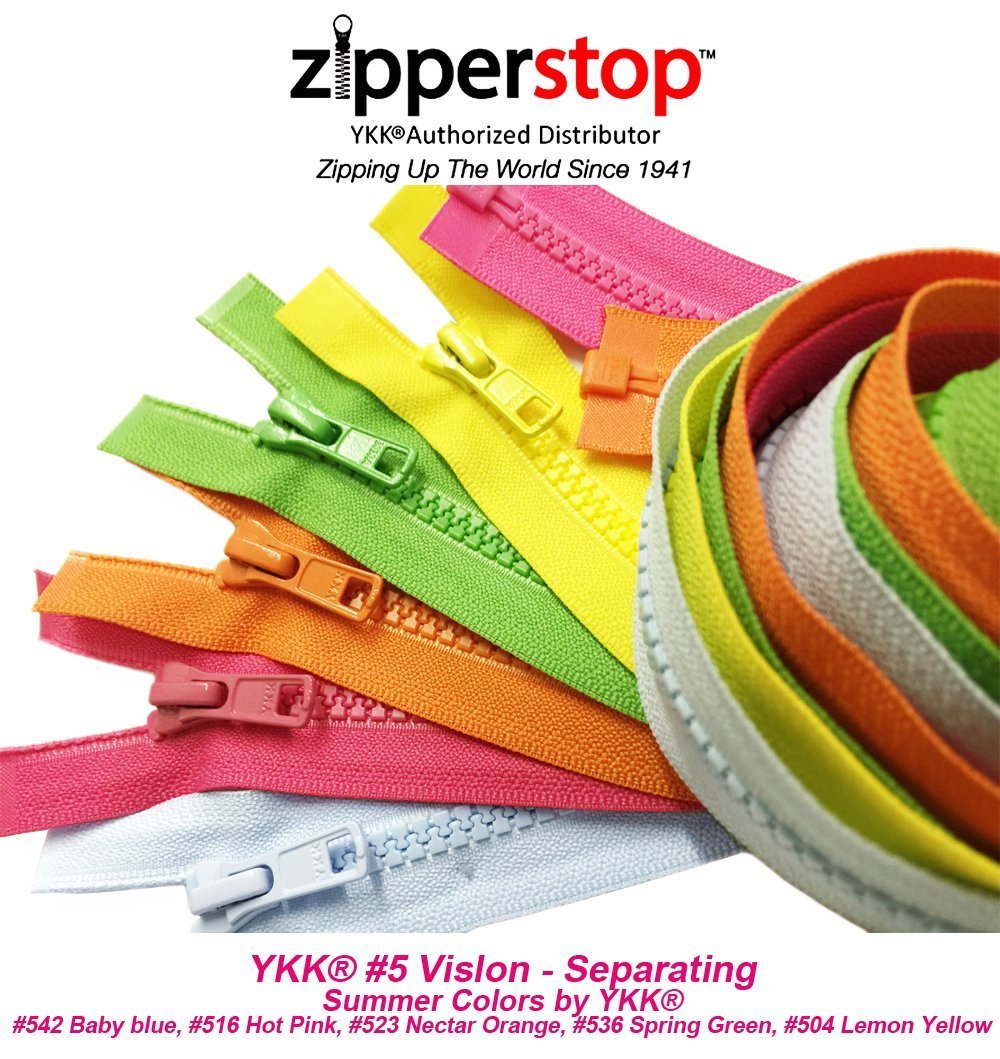 YKK Fashion Trends Zippers Sport #5 Vislon Jacket Medium Weight Molded ...