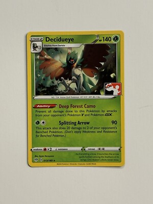 Decidueye 013/189 Pokemon Prize Pack Series 1 NM variant Darkness Ablaze E | eBay