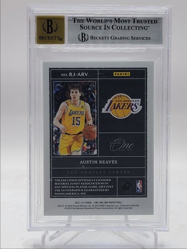AUSTIN REAVES 2021-22 PANINI ONE & ONE RPA ROOKIE RED RC AUTO /25 BGS 9 ...