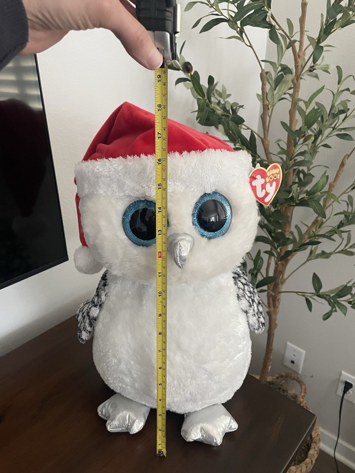 2016 Ty Christmas Beanie Boo TINSEL OWL Plush Jumbo Size 18" w/Tag | eBay