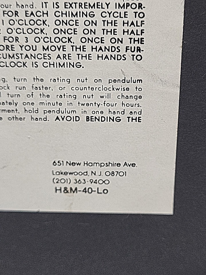 Vtg Verichron Regulator Chime Schoolhouse Wall Pendulum Clock Harris ...