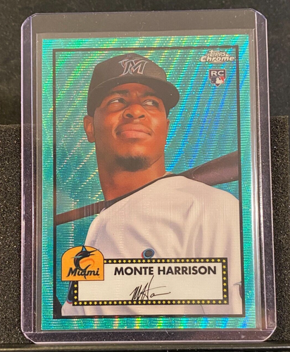 Monte Harrison RC 2021 Topps Platinum - Aqua Wave - Marlins- #52 | eBay