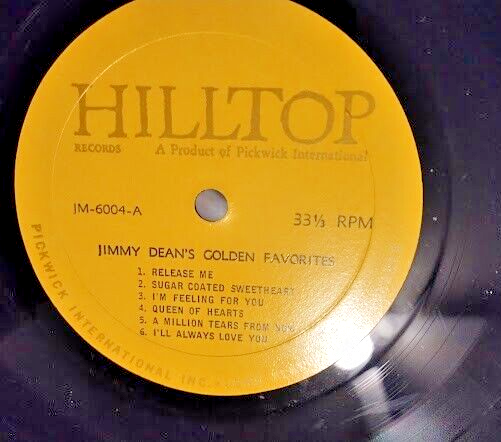 Jimmy Dean’s Golden Favorites 33 1/3 rpm VINYL RECORD JM-6004-A | eBay