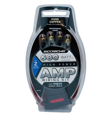 SCOSCHE KPA8C 680 Watt Amp Wiring Kit for 2 Channel Amplifier Pure ...