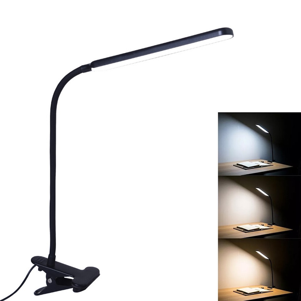LED Desk Lamp Gooseneck Adjustable Lamp with Clamp Eye-Caring Reading ...