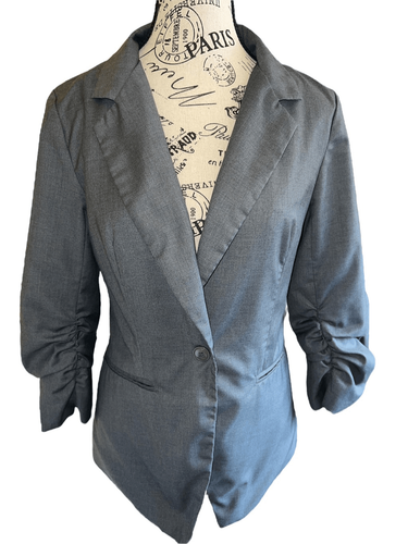 Doki Geki 3/4 sleeve grey touched sleeve blazer SZ M | eBay