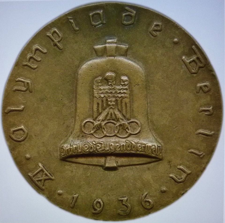 BERLIN 1936 OLYMPIC GAMES GILT-BRONZE PARTICIPATION MEDAL FOR HIGH ...