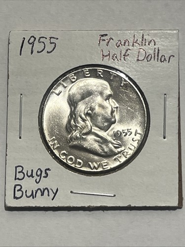 1955 P Philadelphia Franklin Half Dollar Bugs Bunny Variety Us 50c